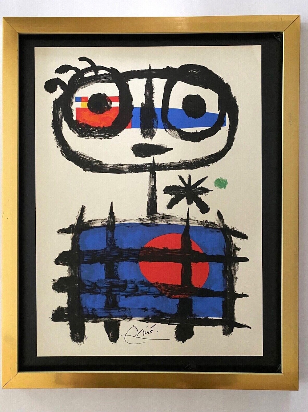 Joan Miro | Vintage 1958 Signed Colorful Print | Mounted and Framed ...