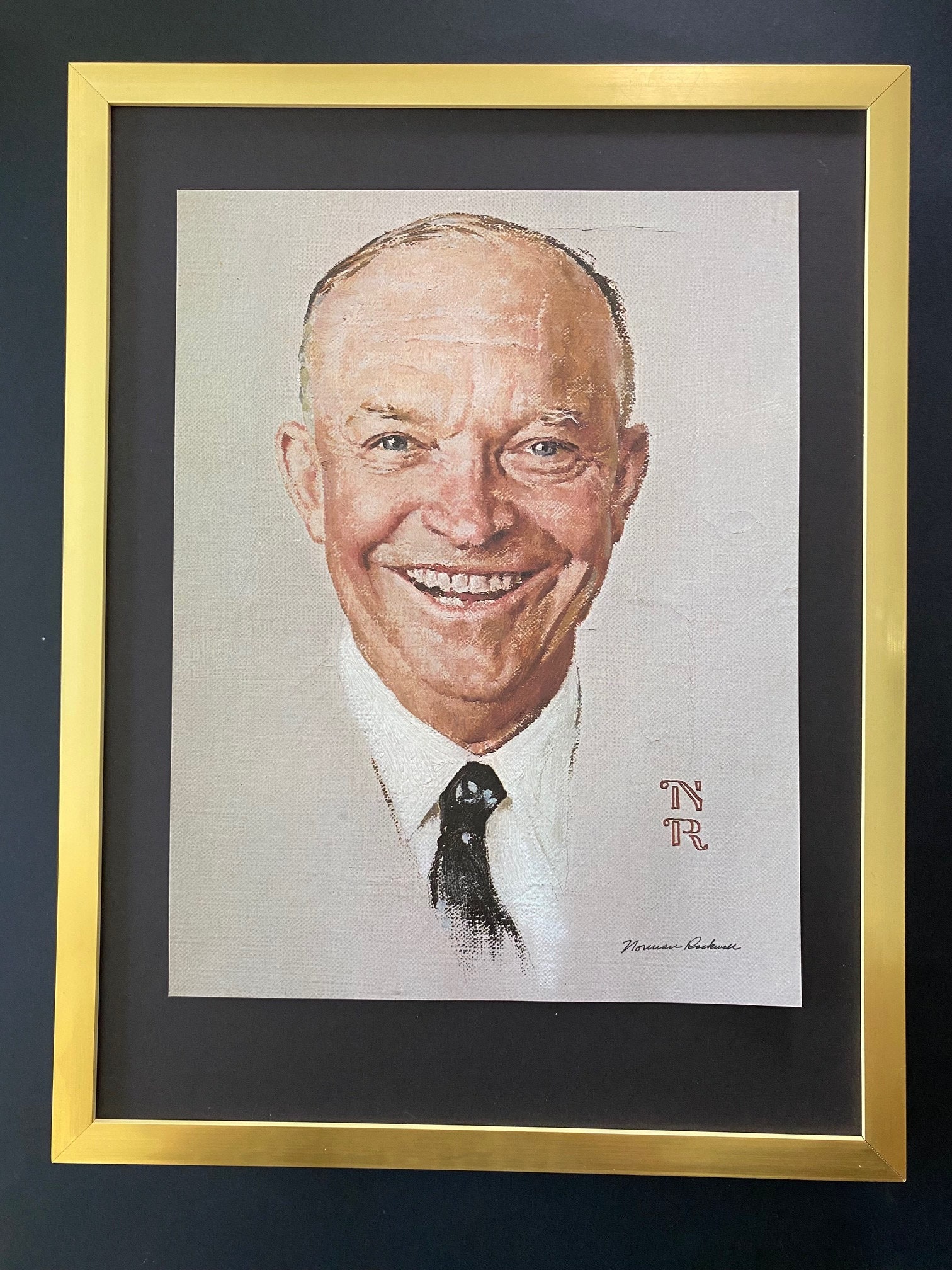 NORMAN ROCKWELL + Beautiful Signed Print + Dwight D. Eisenhower + Brand New Frame + Signed + Buy ...