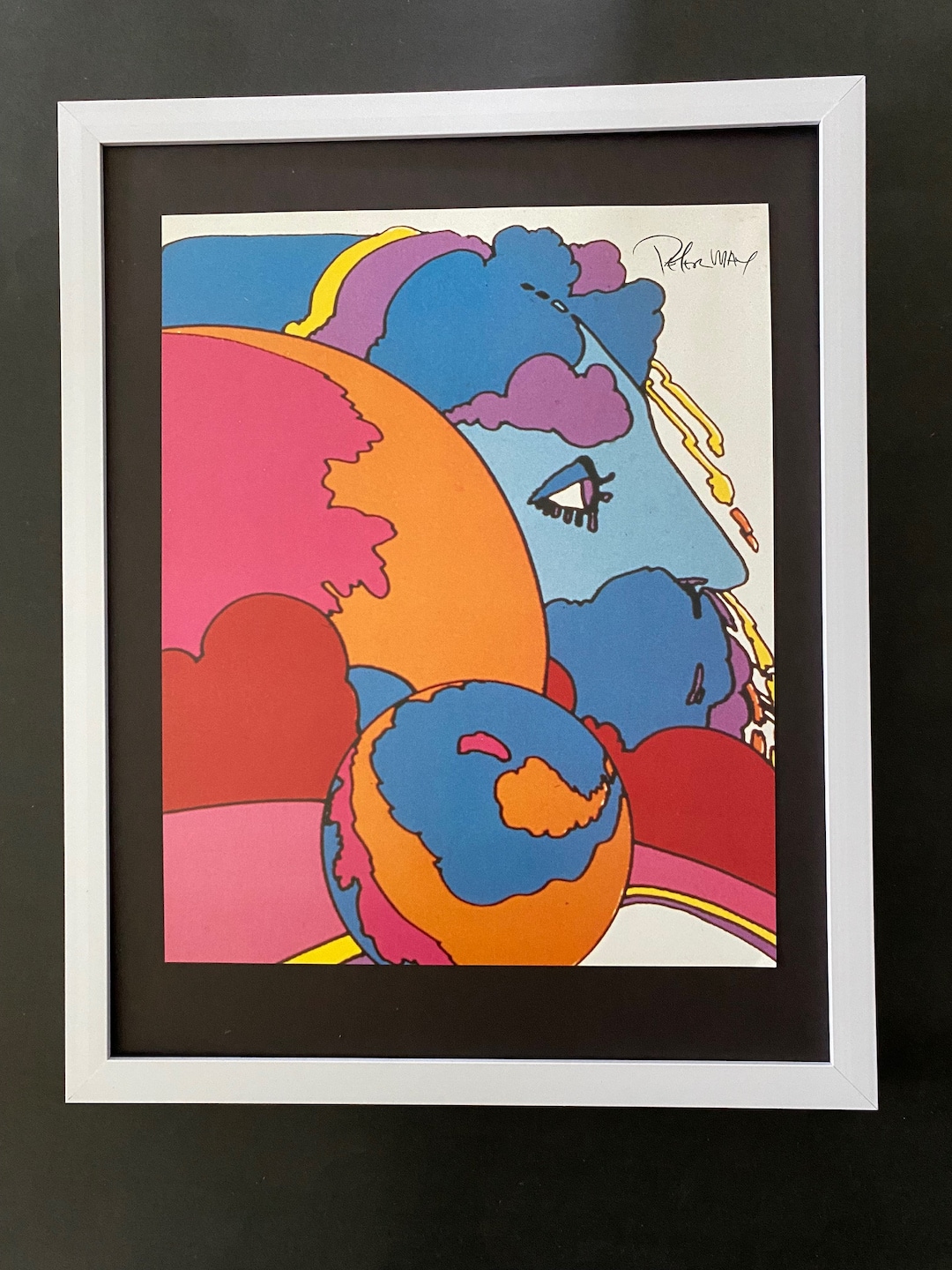 Peter Max + Beautiful Signed Pop Art Print + Brand New White Frame ...