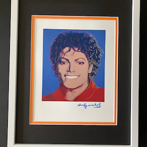 Andy Warhol + 1984 Signed Michael Jackson Matted and Framed + Buy It ...