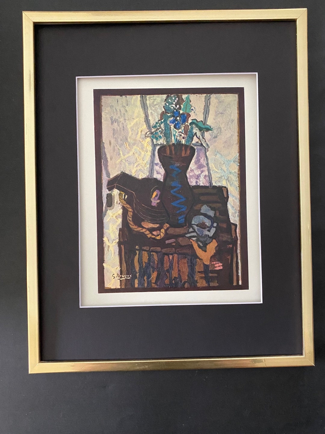 GEORGES BRAQUE + 1948 Beautiful Signed Print + Brand New Golden Frame ...