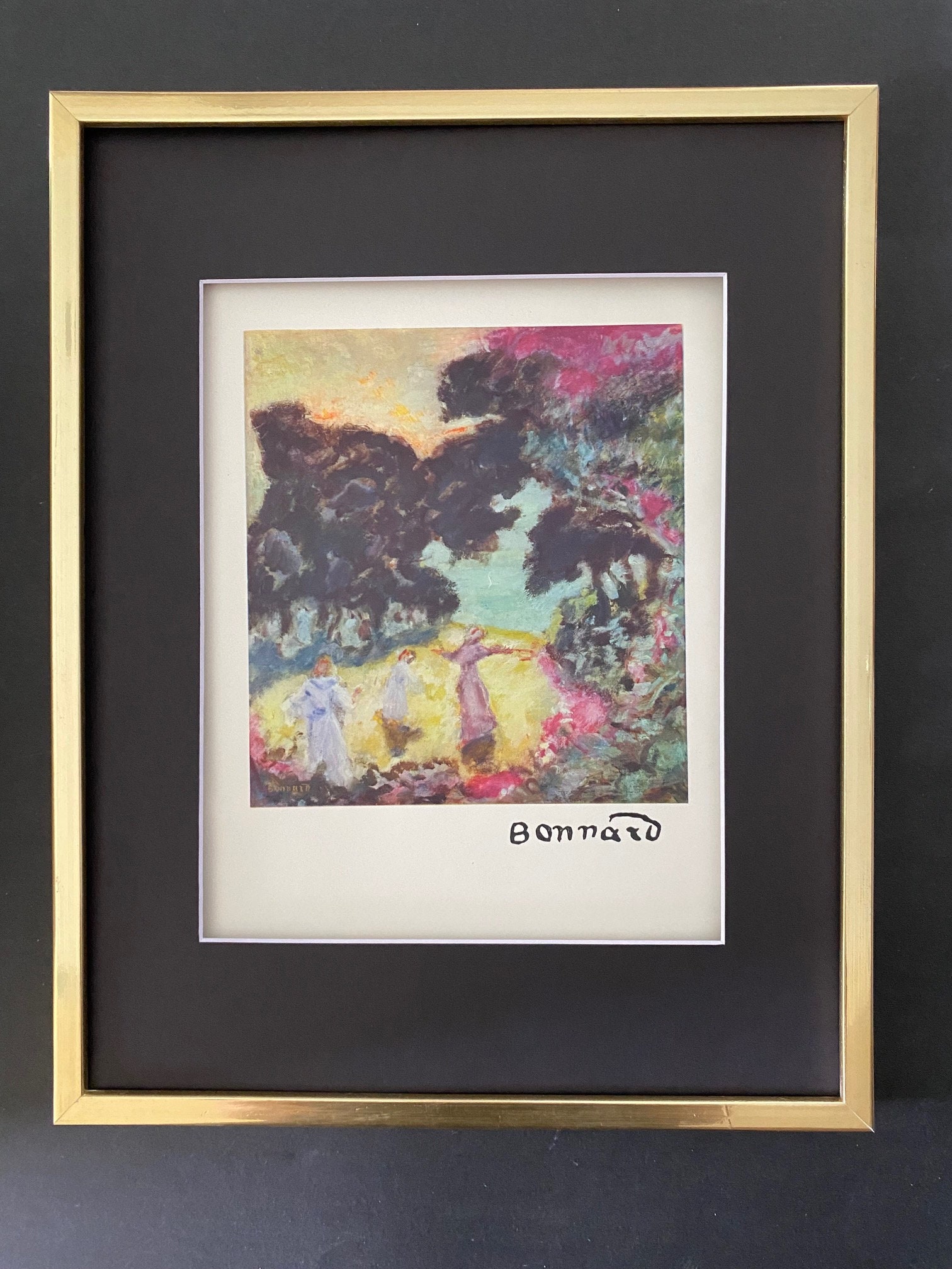 PIERRE BONNARD + 1948 Beautiful Signed Print + Brand New Golden Frame ...