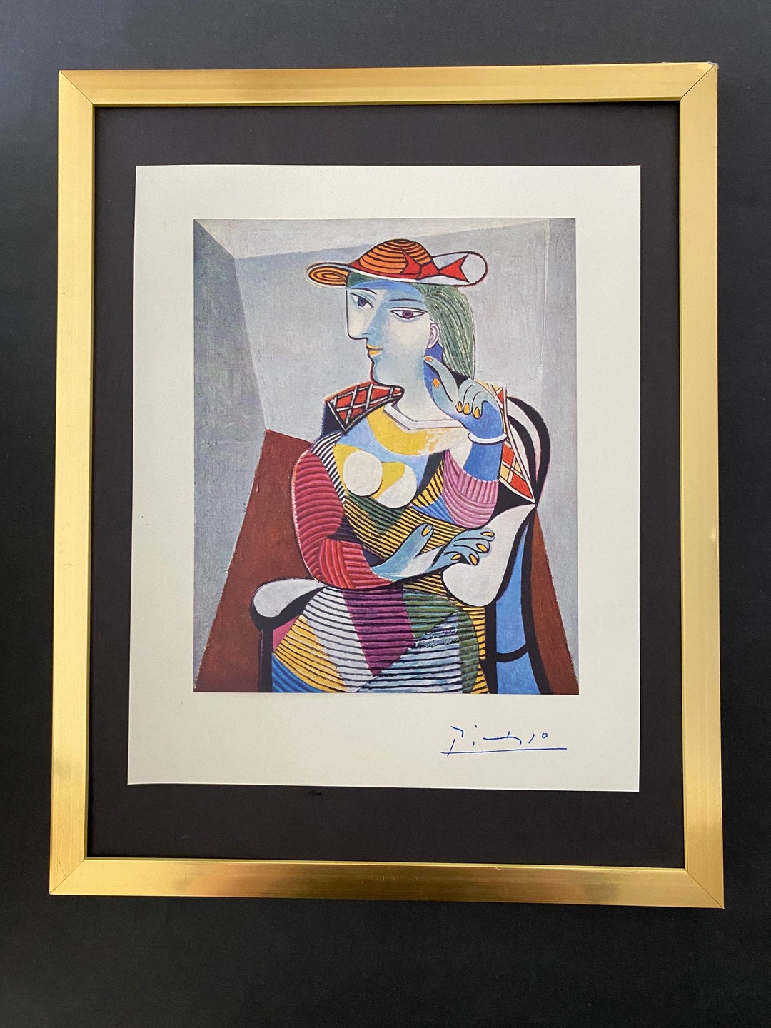 PABLO PICASSO 1953 Beautiful Signed Print Brand New Golden Frame Buy It ...