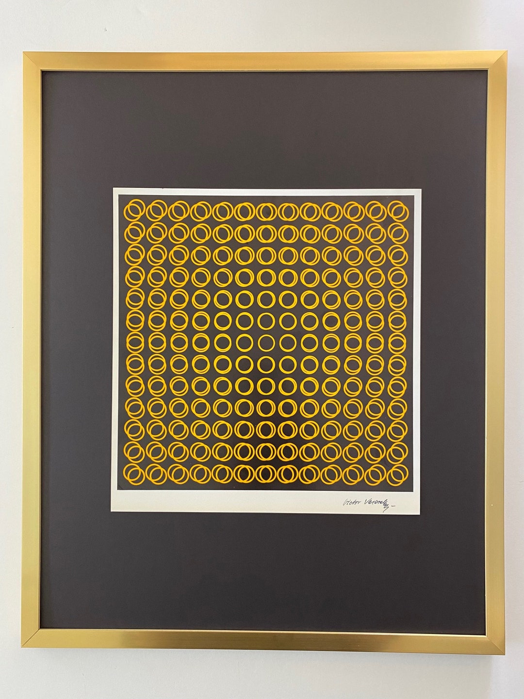 VICTOR VASARELY + 1970 Signed Abstract Geometric Print + New Frame ...