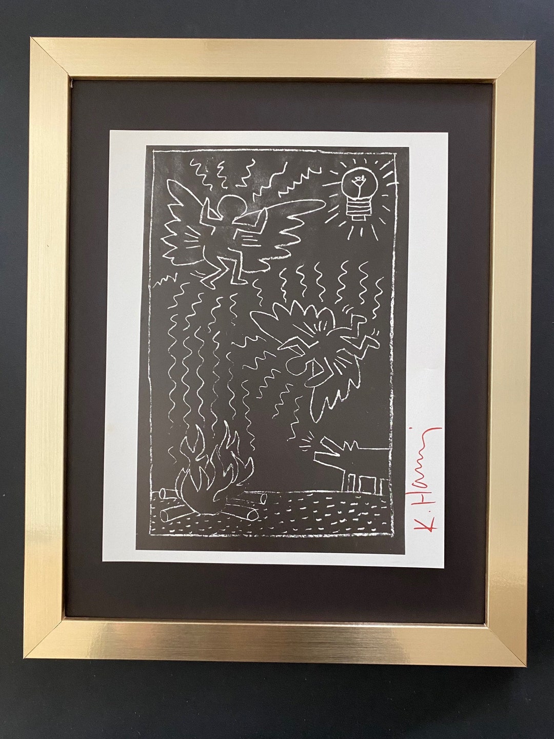 Keith Haring + Beautiful Signed Print + Brand New Frame + Buy It Now ...