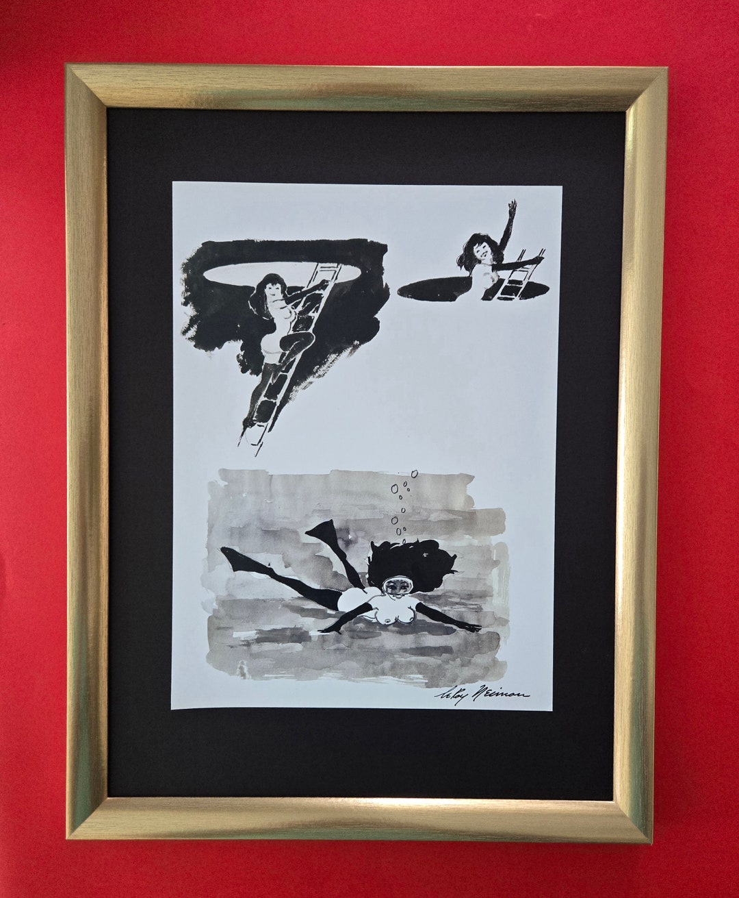 Leroy Neiman " FEMLIN PLAYBOY " Signed Print Framed in a New 16x12 - Etsy