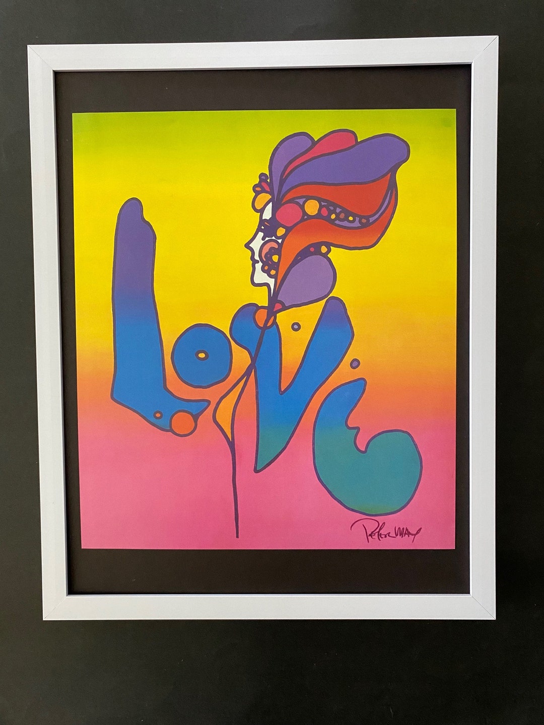 Peter Max + Beautiful Signed Love Print + Brand New White Frame + Buy ...