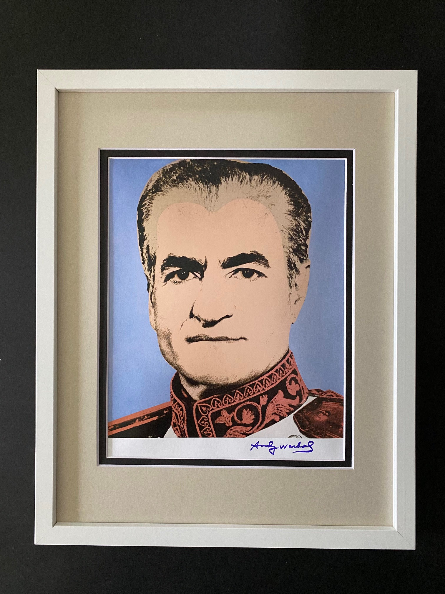 Andy Warhol + 1984 Signed SHAH OF IRAN Matted and Framed + Buy It Now ...