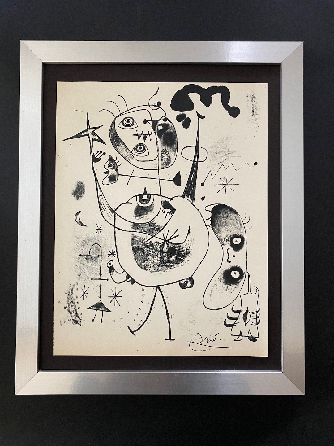 Joan Miro | Vintage 1958 Signed | Mounted & Framed Offset Lithograph ...