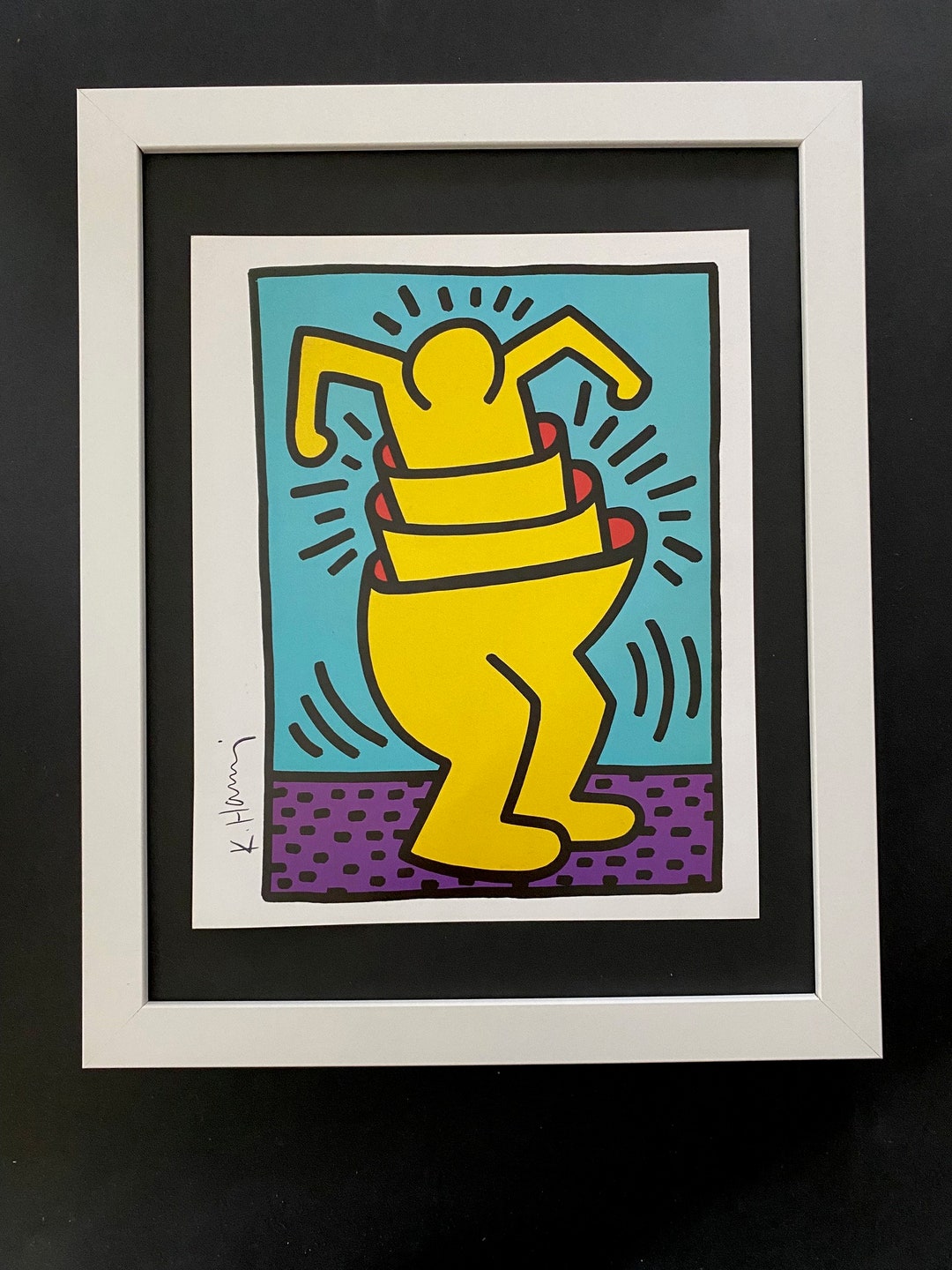 Keith Haring + Beautiful Signed Print + Brand New White Frame + Buy It ...