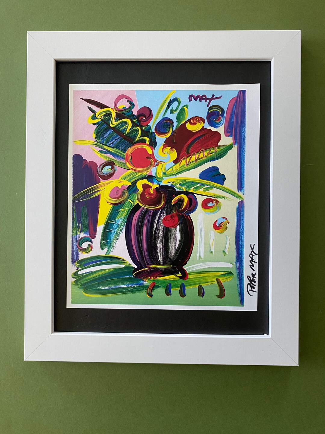 Peter Max + Beautiful Signed Print + Brand New White Frame + Buy It Now ...