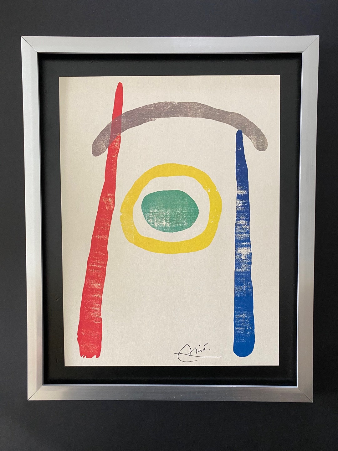 Joan Miro | Vintage 1983 Signed Colorful Print | Mounted and Framed ...