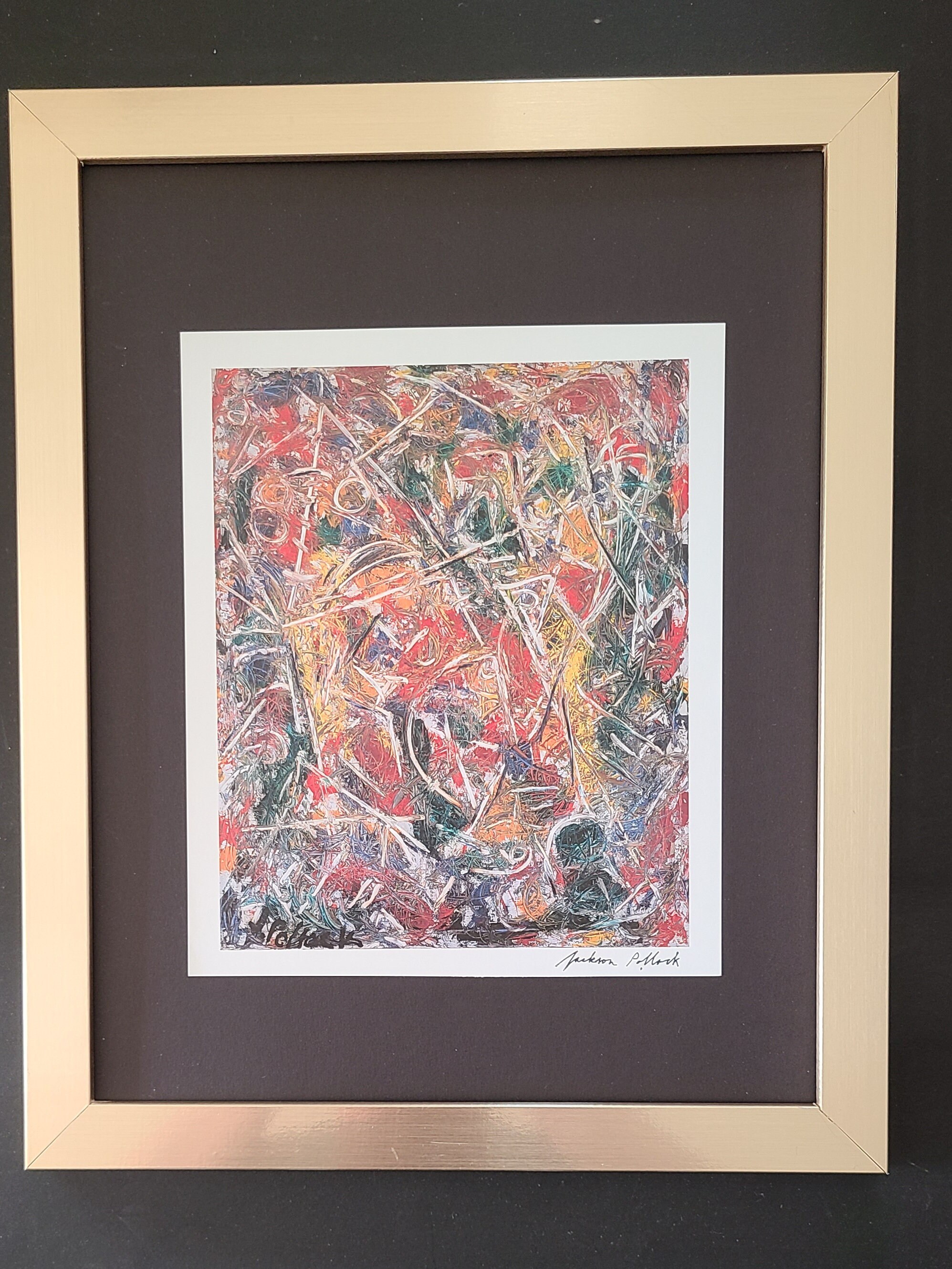 Jackson Pollock Vintage Signed Print Framed Offset Lithograph New Frame - Etsy