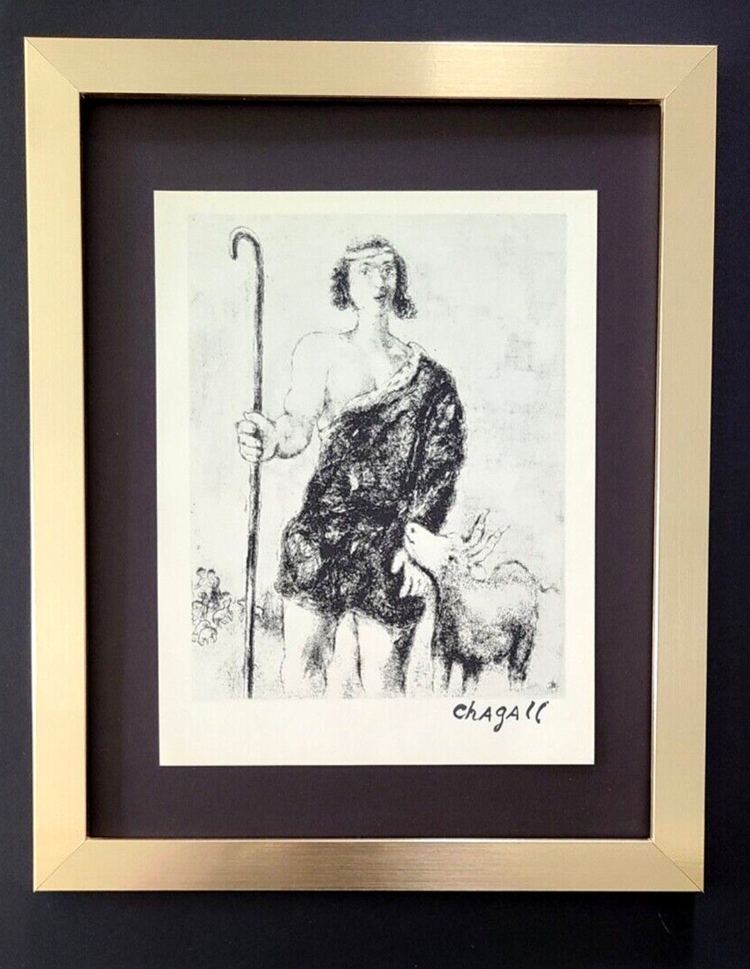 MARC CHAGALL 1957 Beautiful Signed Print Mounted in New Frame Buy It ...