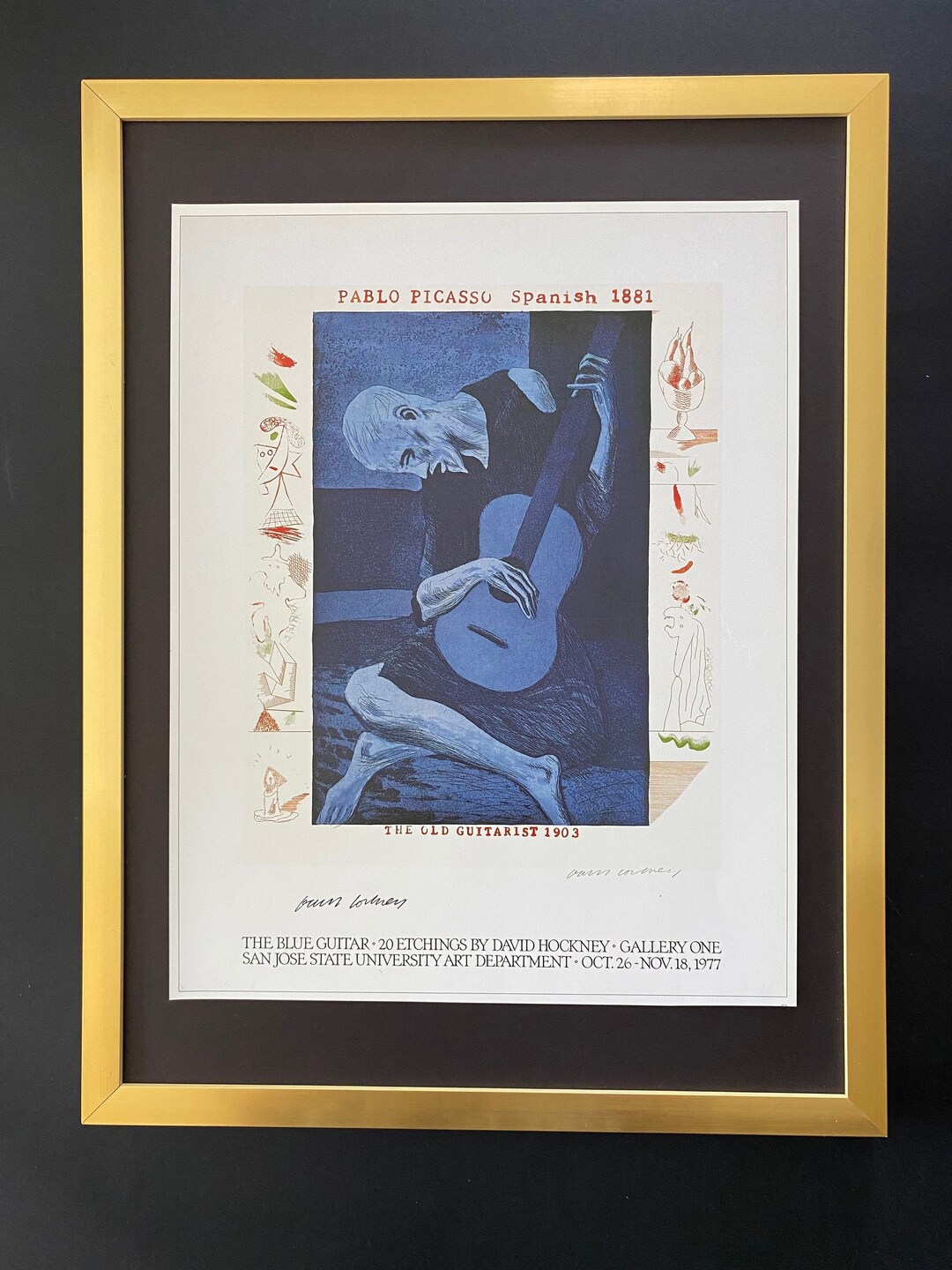 David Hockney | Vintage 1987 Signed Poster Print | Mounted and Framed ...