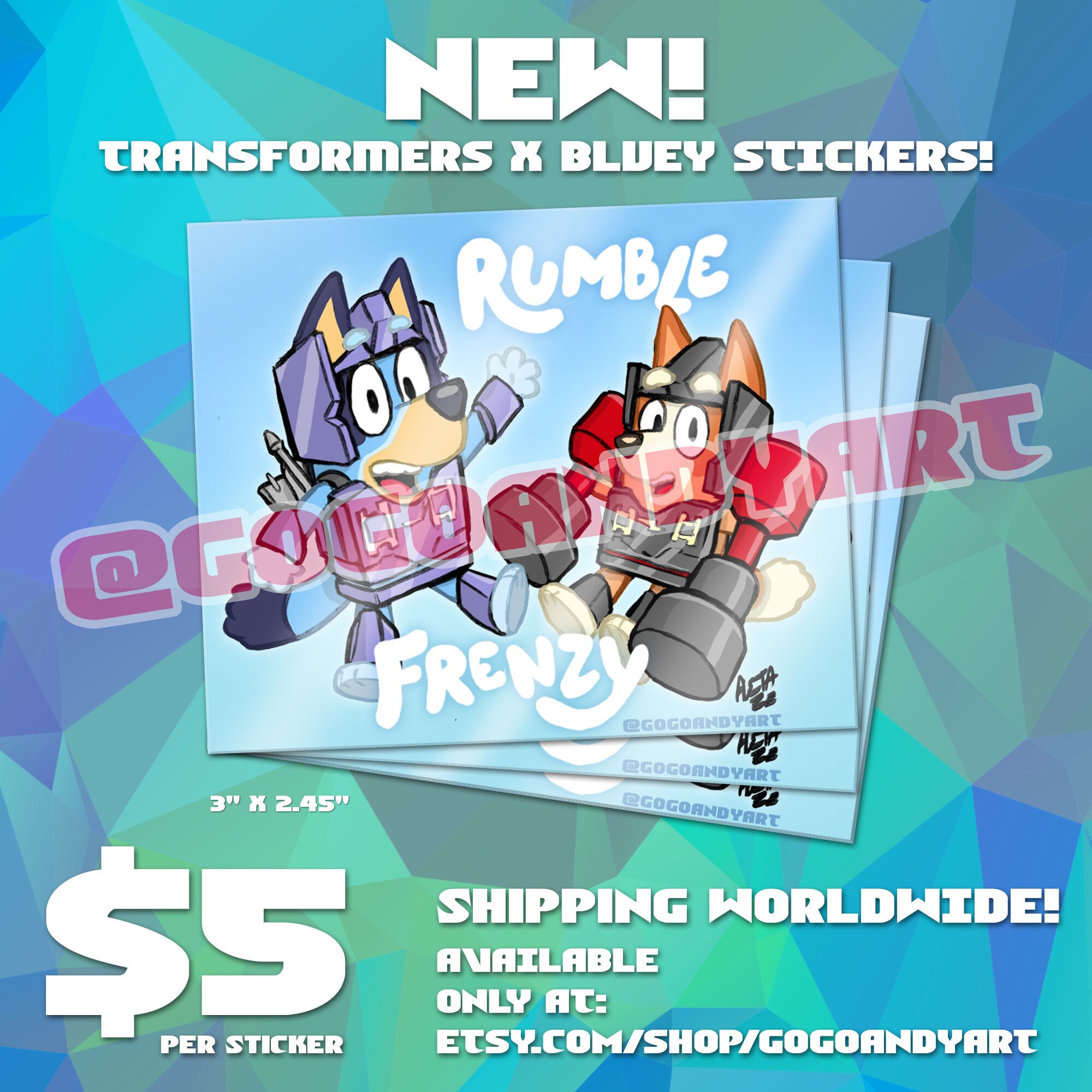 Bluey X Transformers Sticker - Etsy