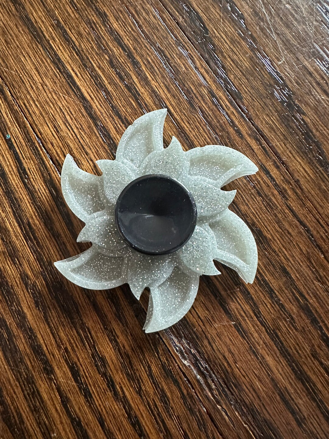 Metallic Silver Glitter Fidget Spinner - Etsy