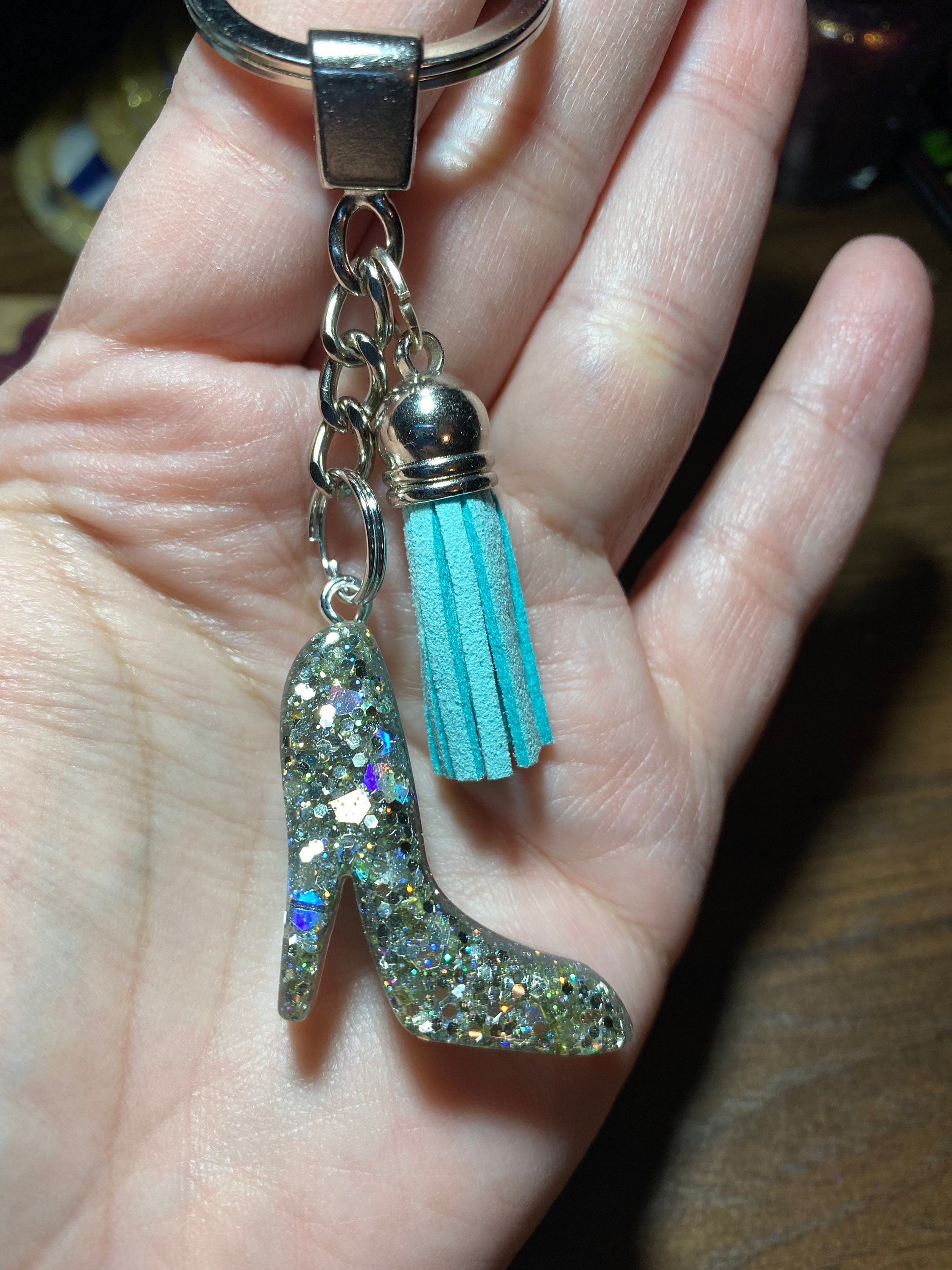 Glass Slipper Cinderella Inspired Keychain Handmade From Epoxy Resin ...