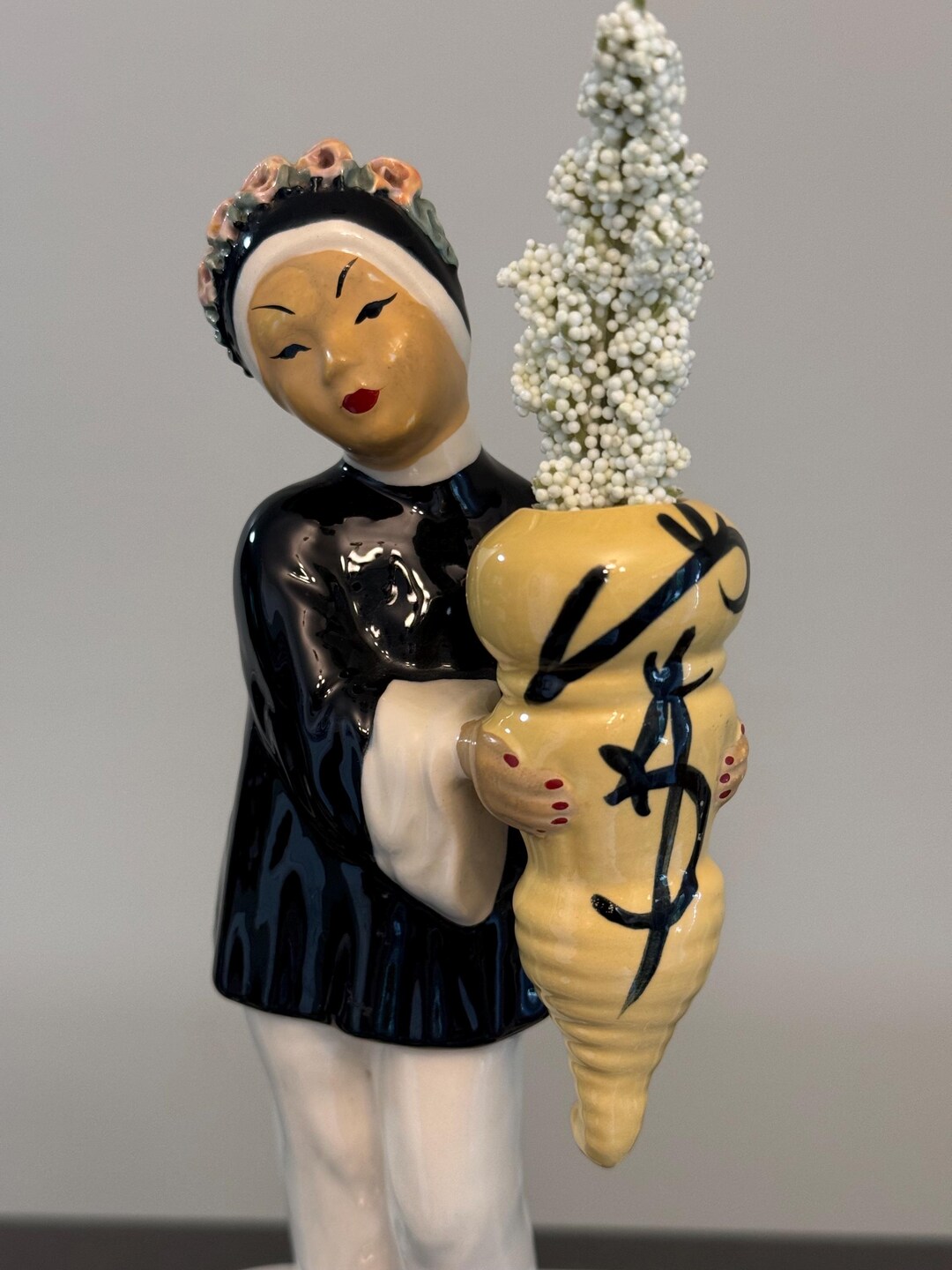 Vintage Gorgeous Ceramic Asian Woman Planter/figurine-signed by Walter ...