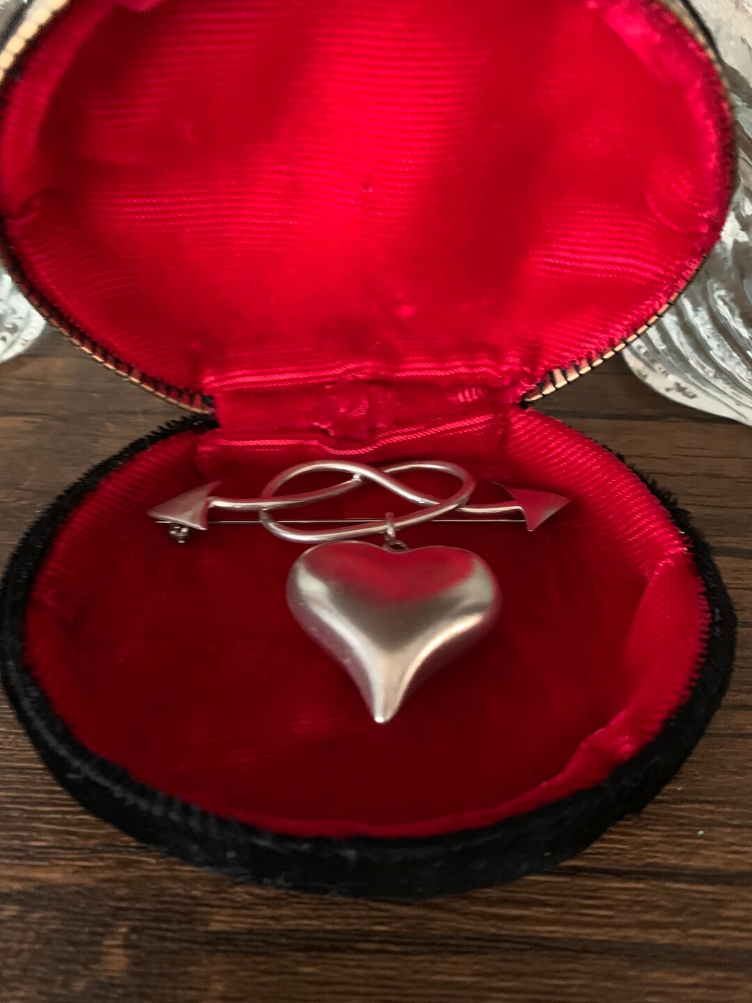 Vintage Sterling Silver Puffed Heart Brooch - Etsy