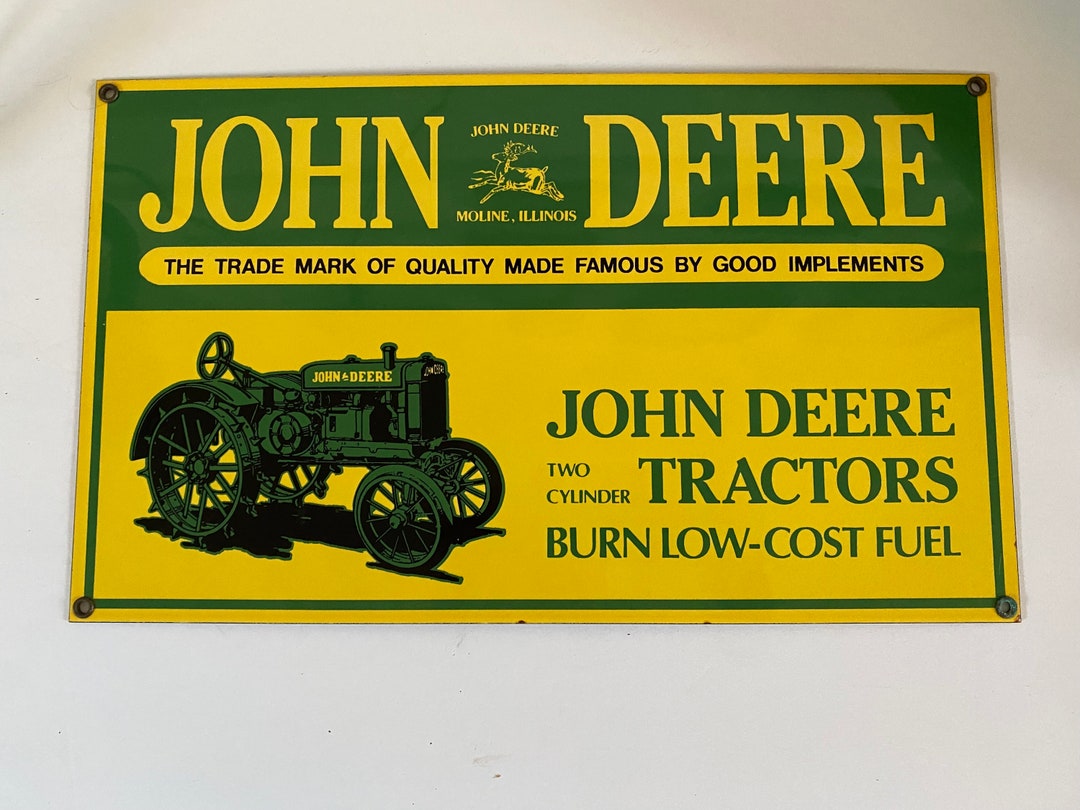 Vintage John Deere Metal Enameled Advertising Sign - Etsy
