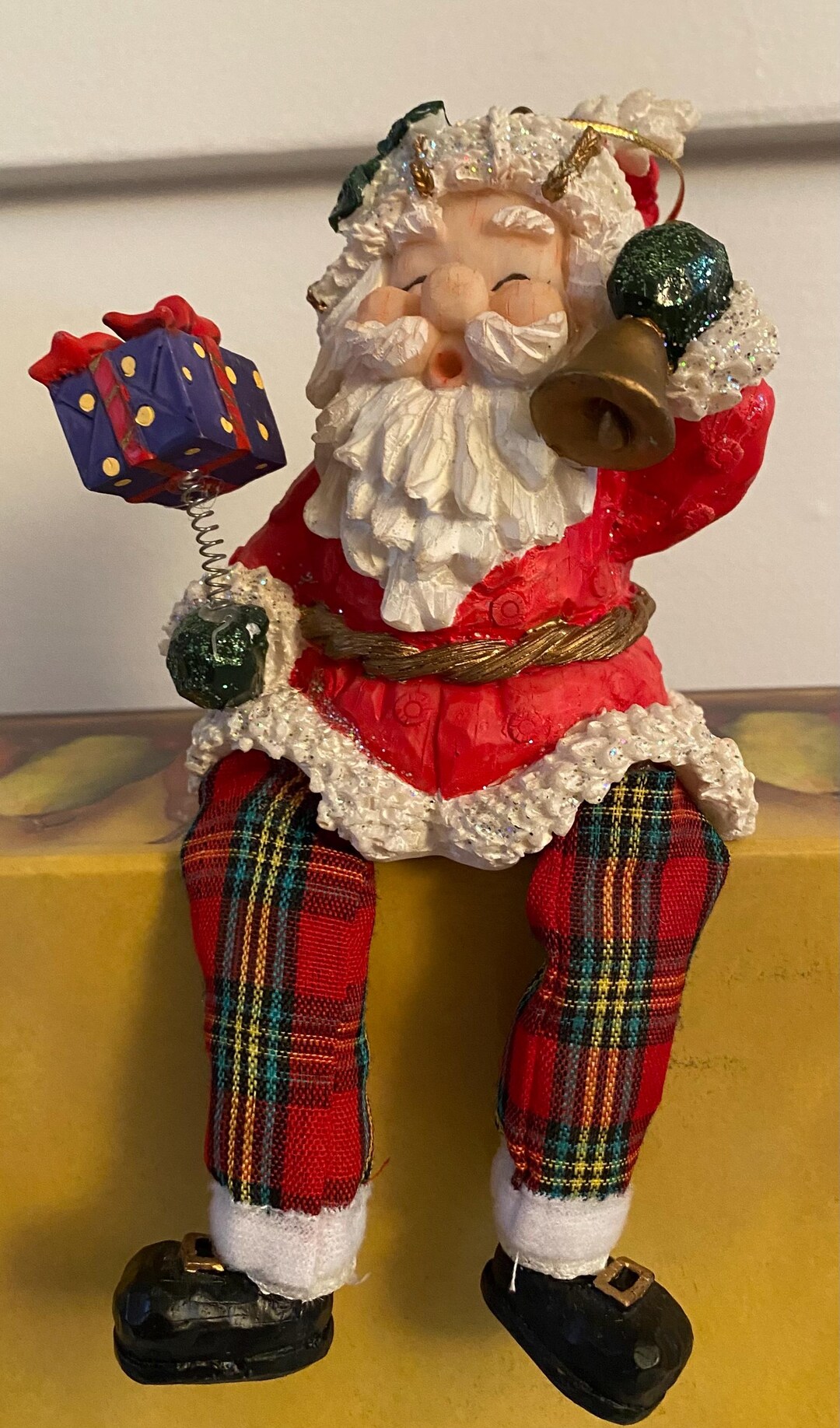 Vintage Ceramic Shelf Sitting Santa - Etsy