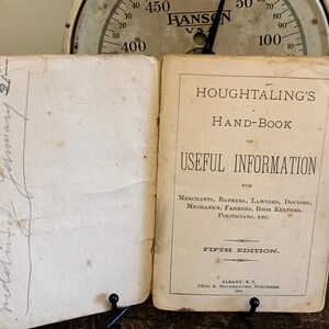 Antique Book-houghtaling's Handbook of Useful Information -chas. E ...