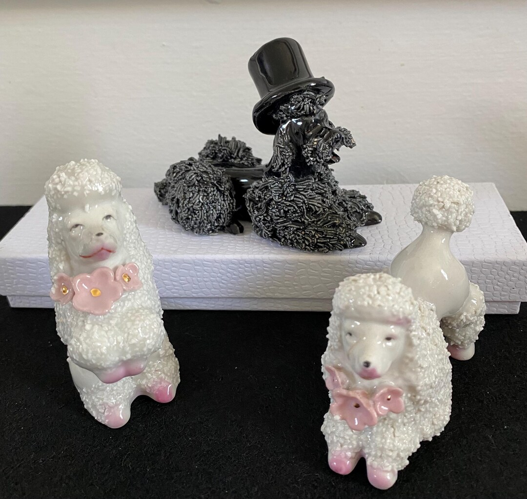 Vintage Hand Painted Ceramic Poodles - Etsy