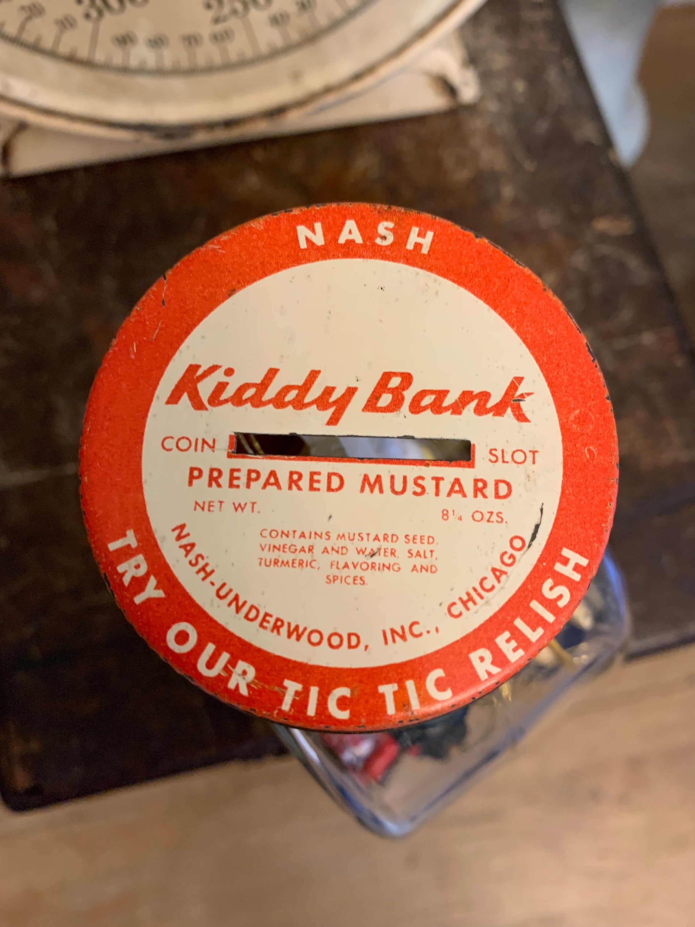 Vintage Nash Clock Kiddy Bank Filled With 12 Vintage Wooden Ornaments ...