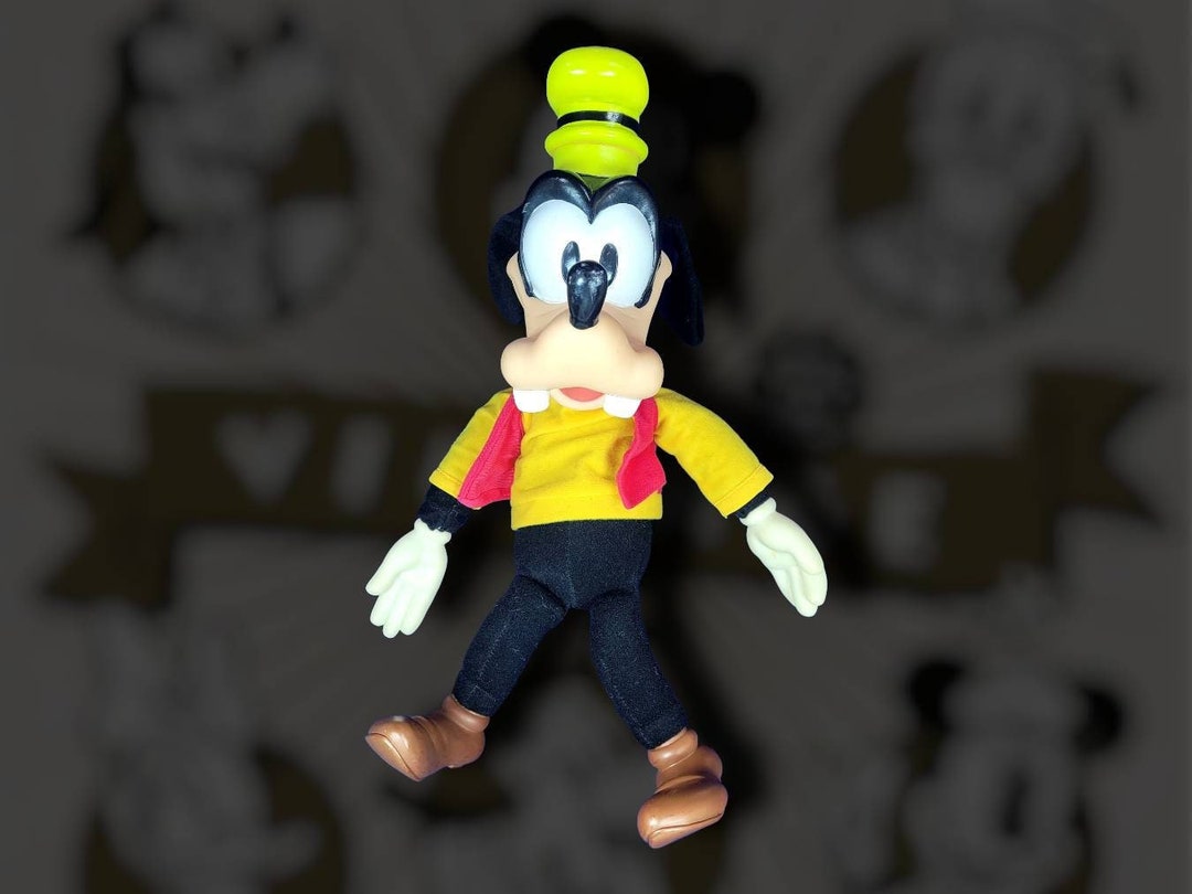 Disney Goofy Plush Body Toy Figurine Plastic Head Hands Feet Vintage 16 ...