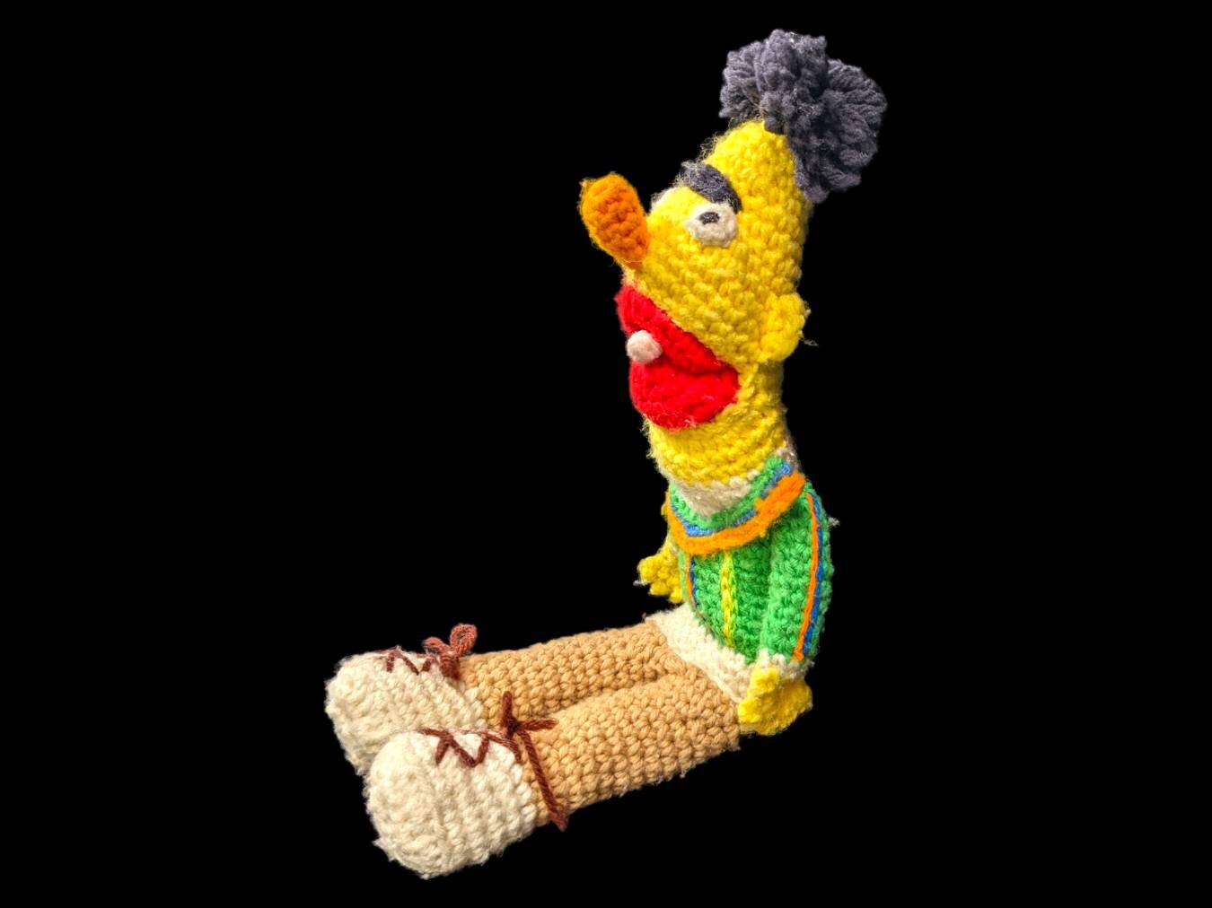 Sesame Street Bert Muppet Rag Doll Crochet Needlework Handmade - Etsy