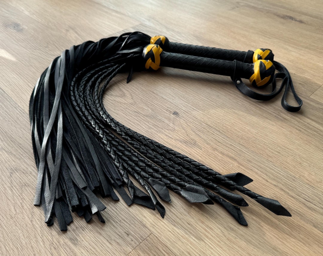 2pcs Premium Cowhide Leather Floggers Kinky Fetish Gear Genuine Bdsm ...