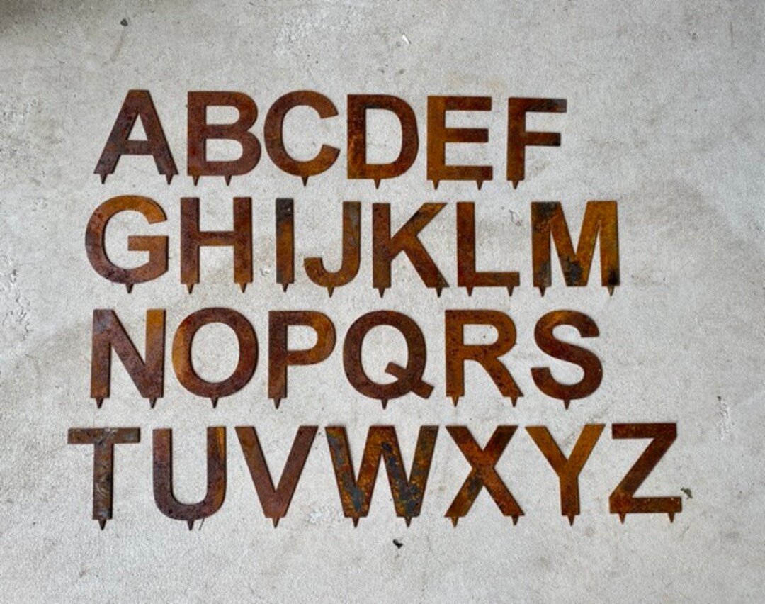 Letters Numbers & Symbols Rust Patina - Etsy