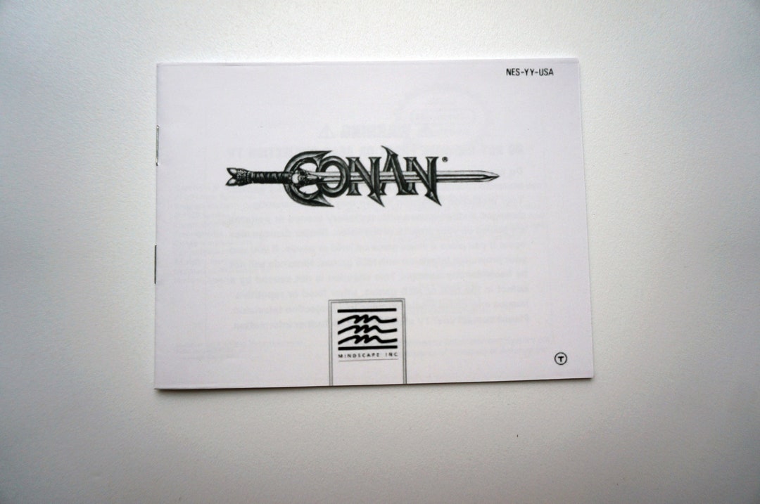 Reproduction of Manual for Retro Games, Conan, Adventure, Nes, Snes ...