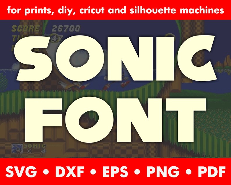 Font sonic the hedgehog svg dxf eps png pdf arcade game | Etsy