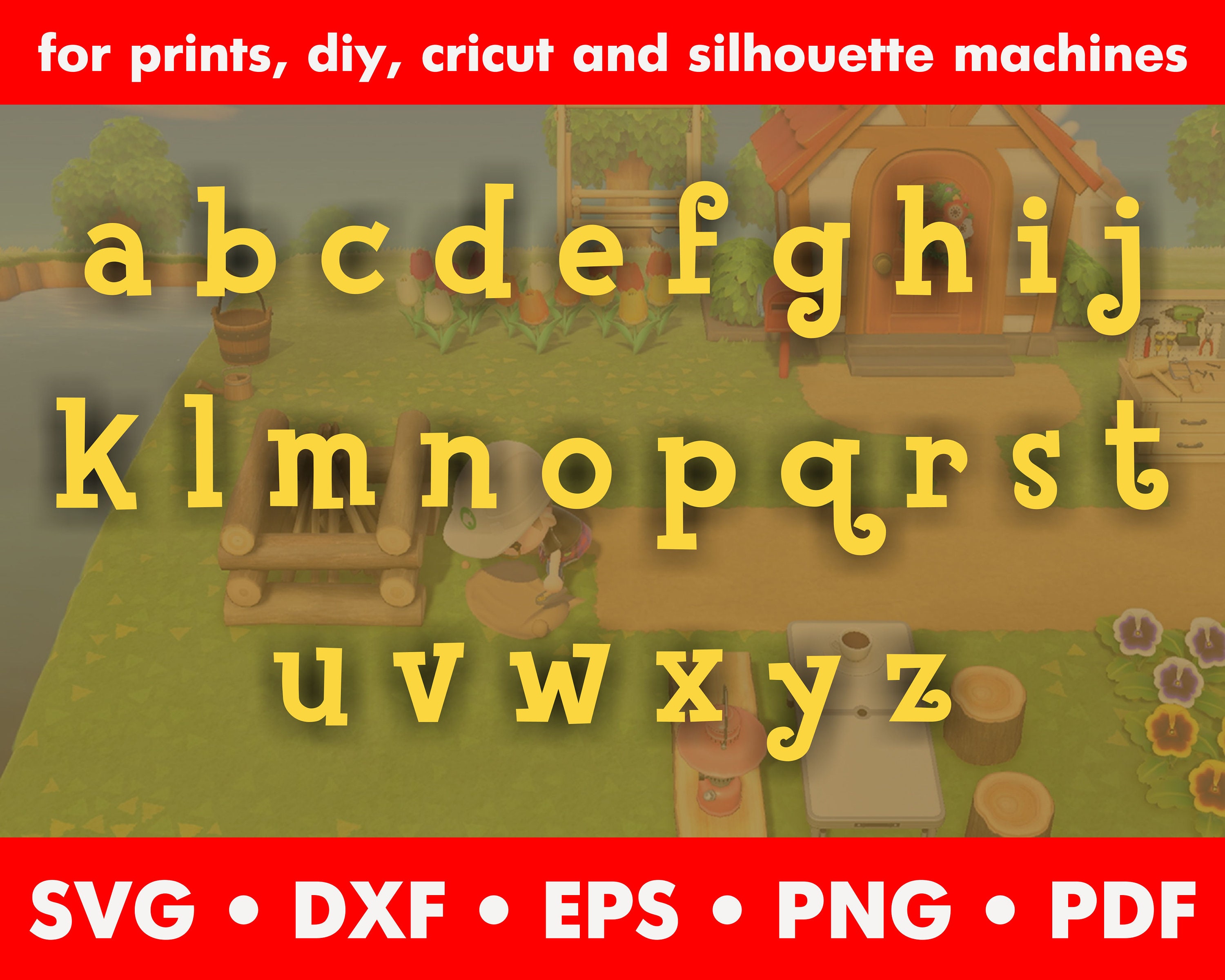 Animals Crossing svg dxf eps png pdf new horizon font | Etsy