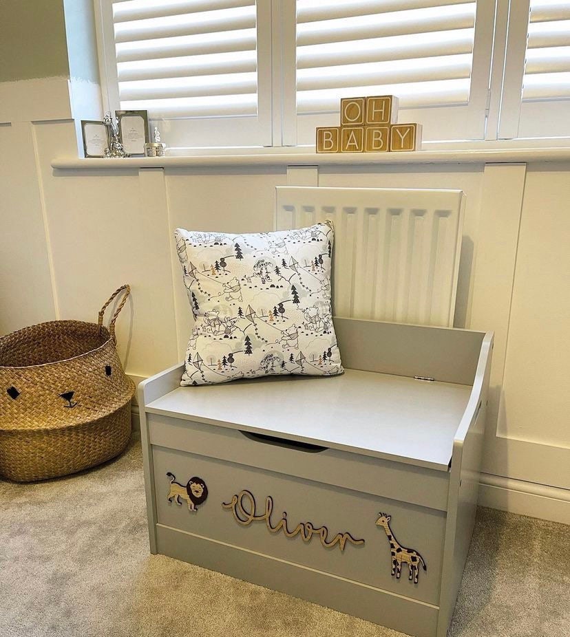 Personalised Toy Box Soft Grey | Etsy UK