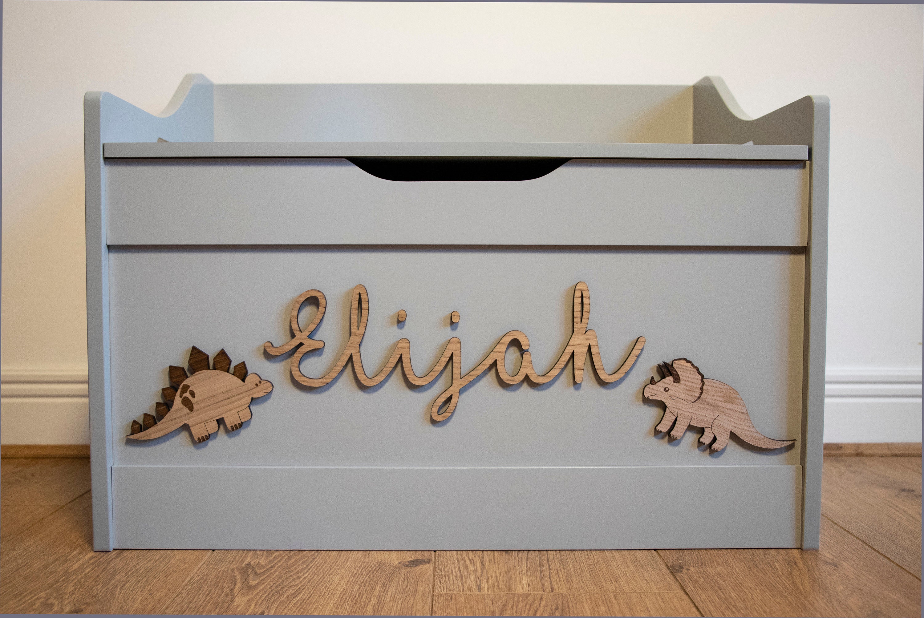 Personalised Toy Box Soft Grey - Etsy UK
