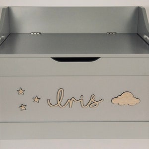 Personalised Toy Box - Soft Grey - Etsy UK