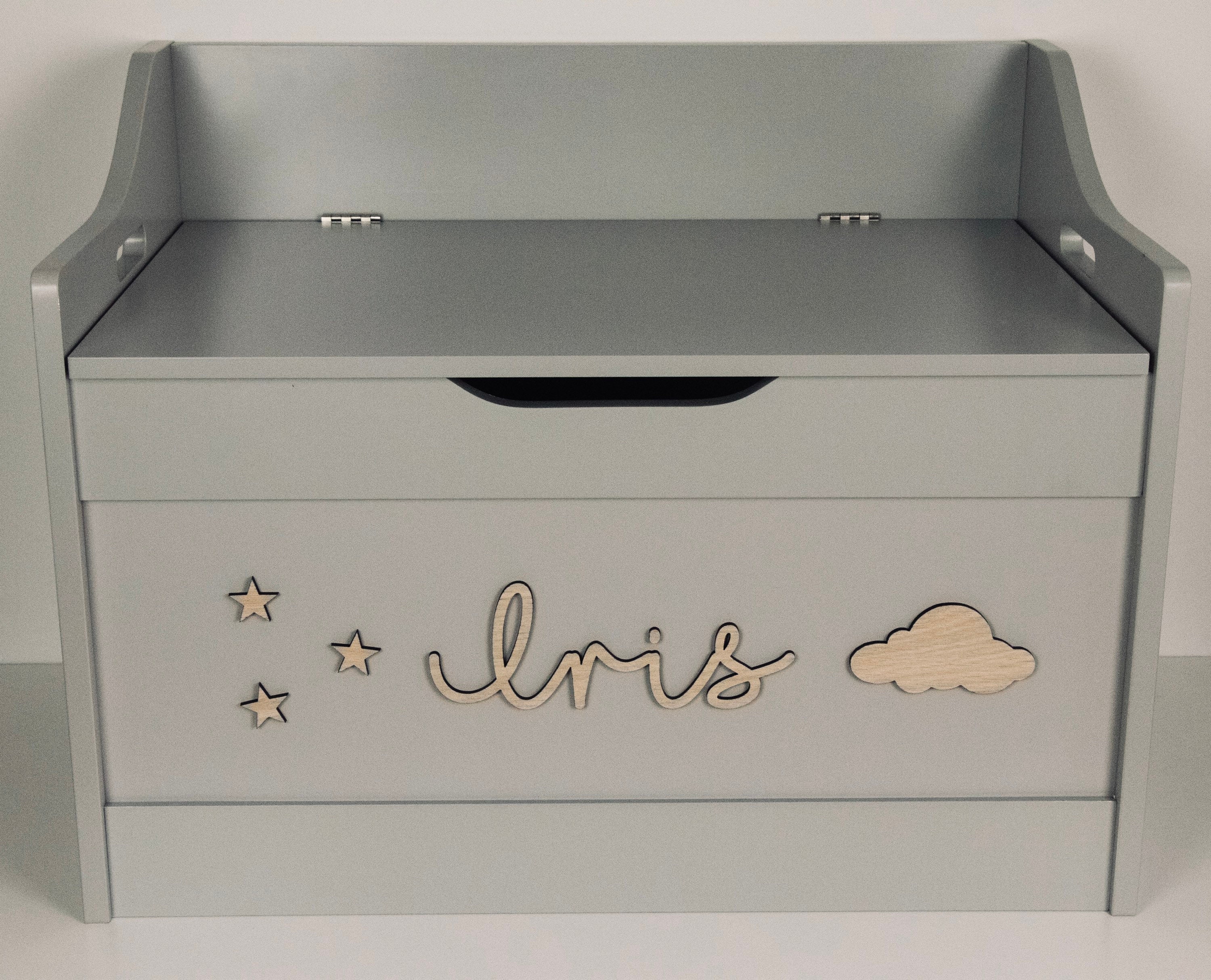 Personalised Toy Box Soft Grey - Etsy UK