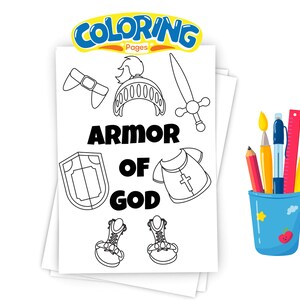 Armor of God Coloring Activity, Printable, Bible Lessons, Sunday School ...