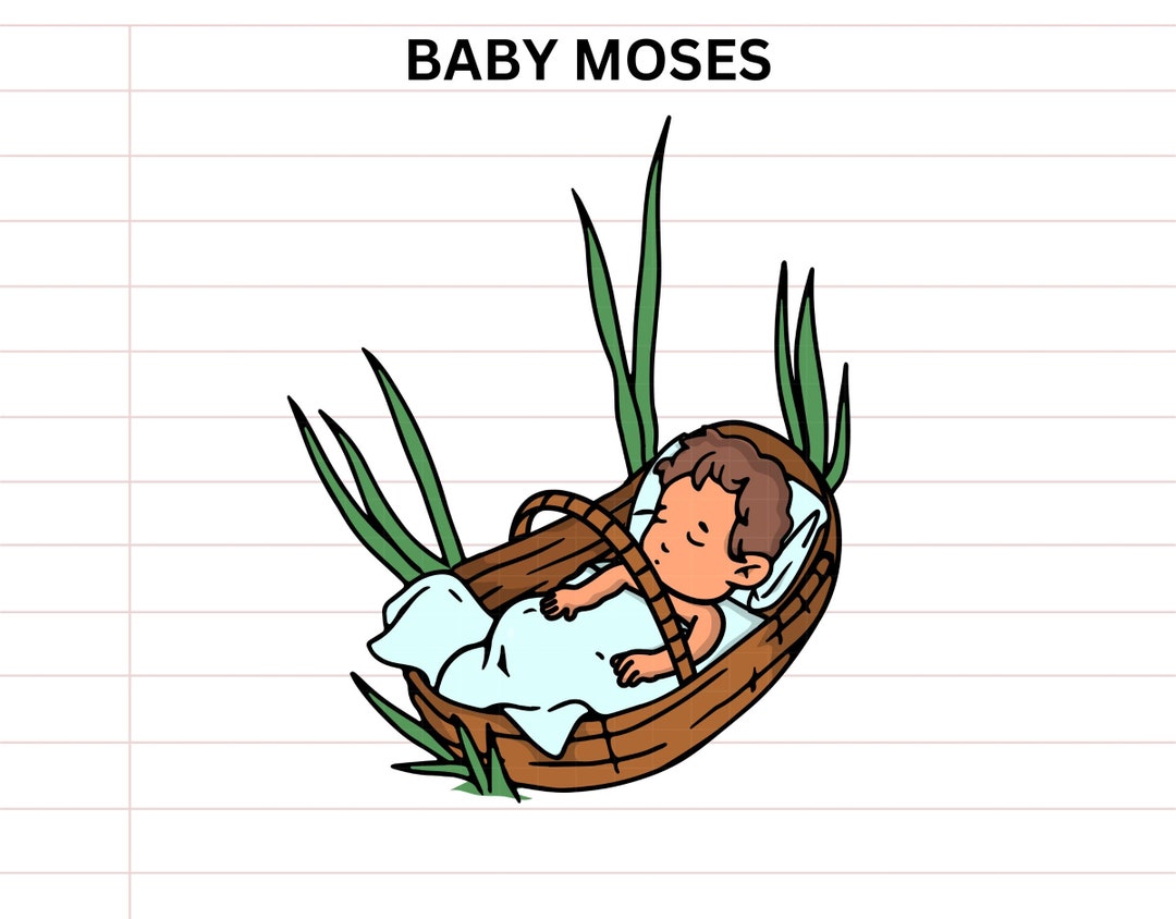 Baby Moses Clipart PNG JPG Instant Download Hand Drawn - Etsy