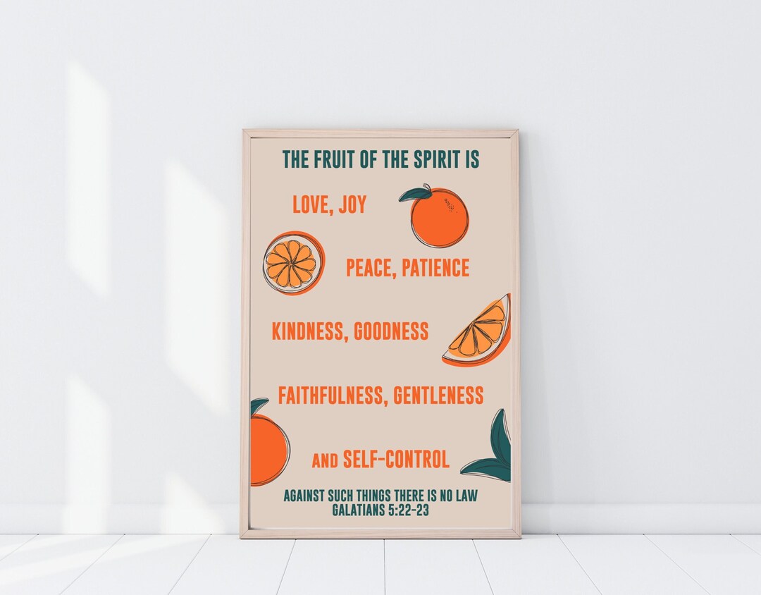 Fruit of the Spirit Poster, Bible Art, Christian Wall Art, Printable ...