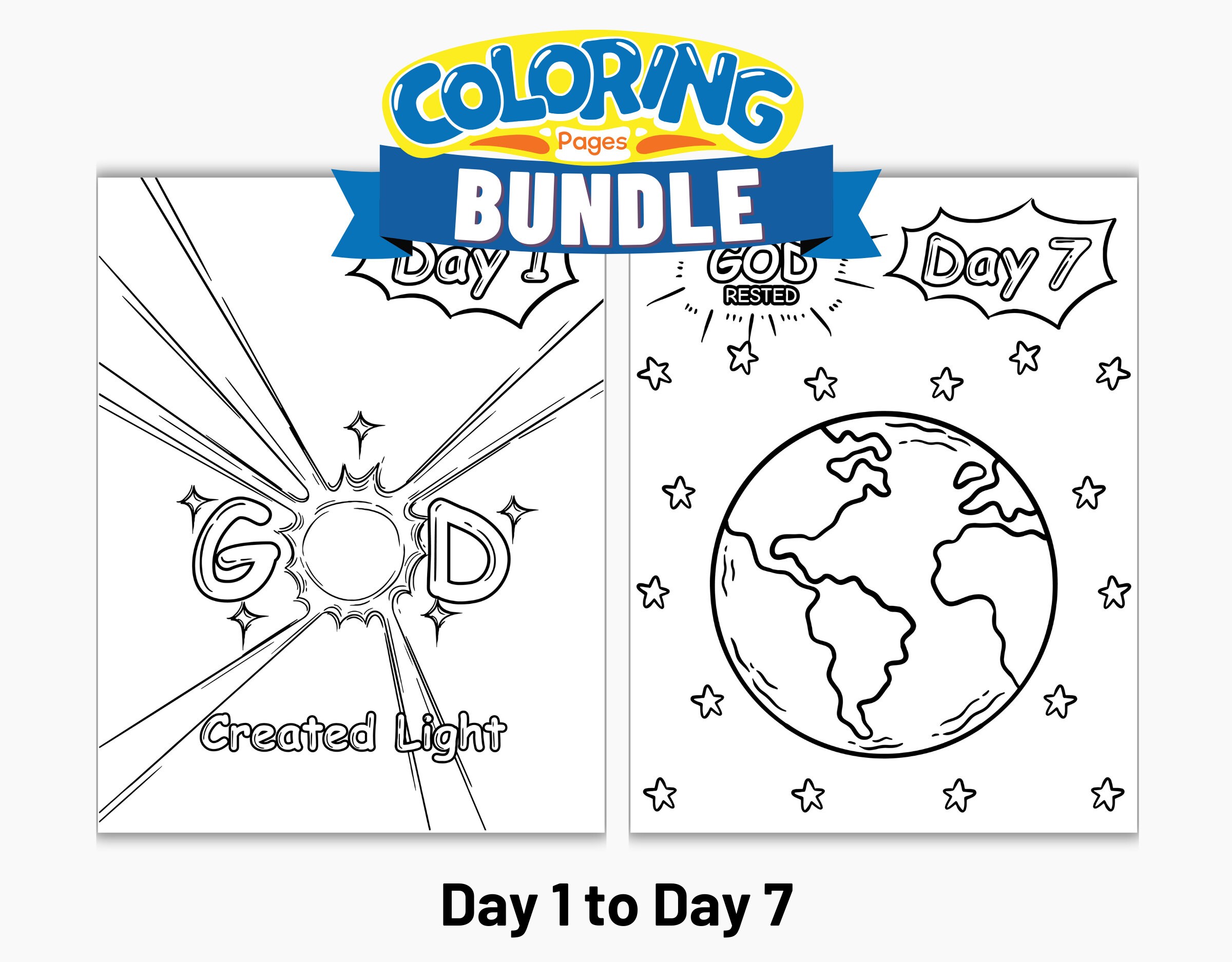 God Rested On The Seventh Day Coloring Page