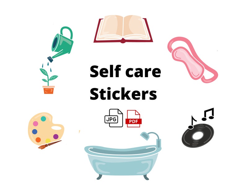 Self Care Stickers PRINTABLE Stickers INSTANT DOWNLOAD - Etsy