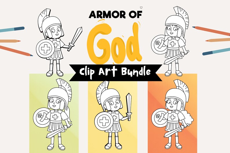 Armor of God Line Art, Clip Art Images, Instant Download, PNG, Hand ...