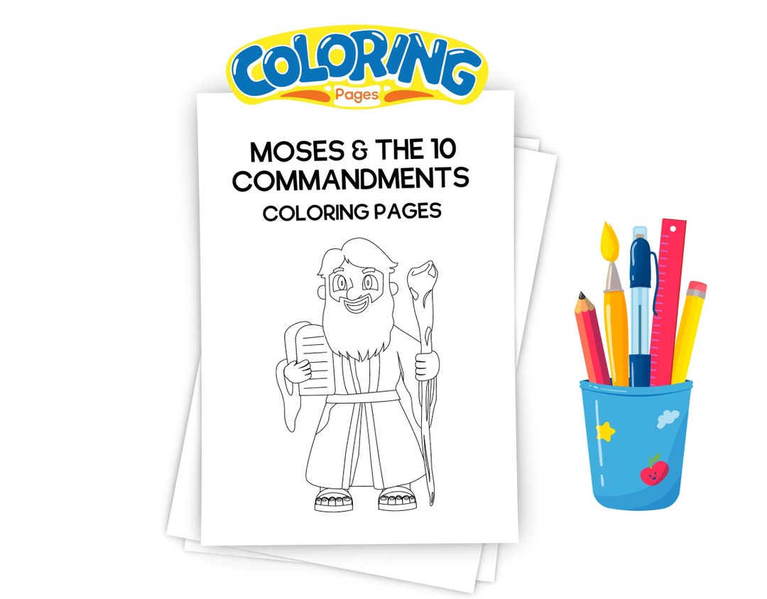 Moses Coloring Pages, Children's Activity, Bible Lessons, Sunday School ...