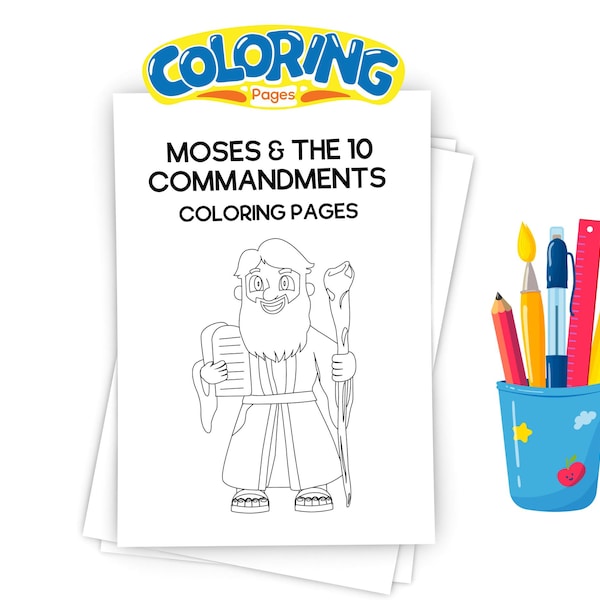 10 Commandments Coloring Sheets - Etsy