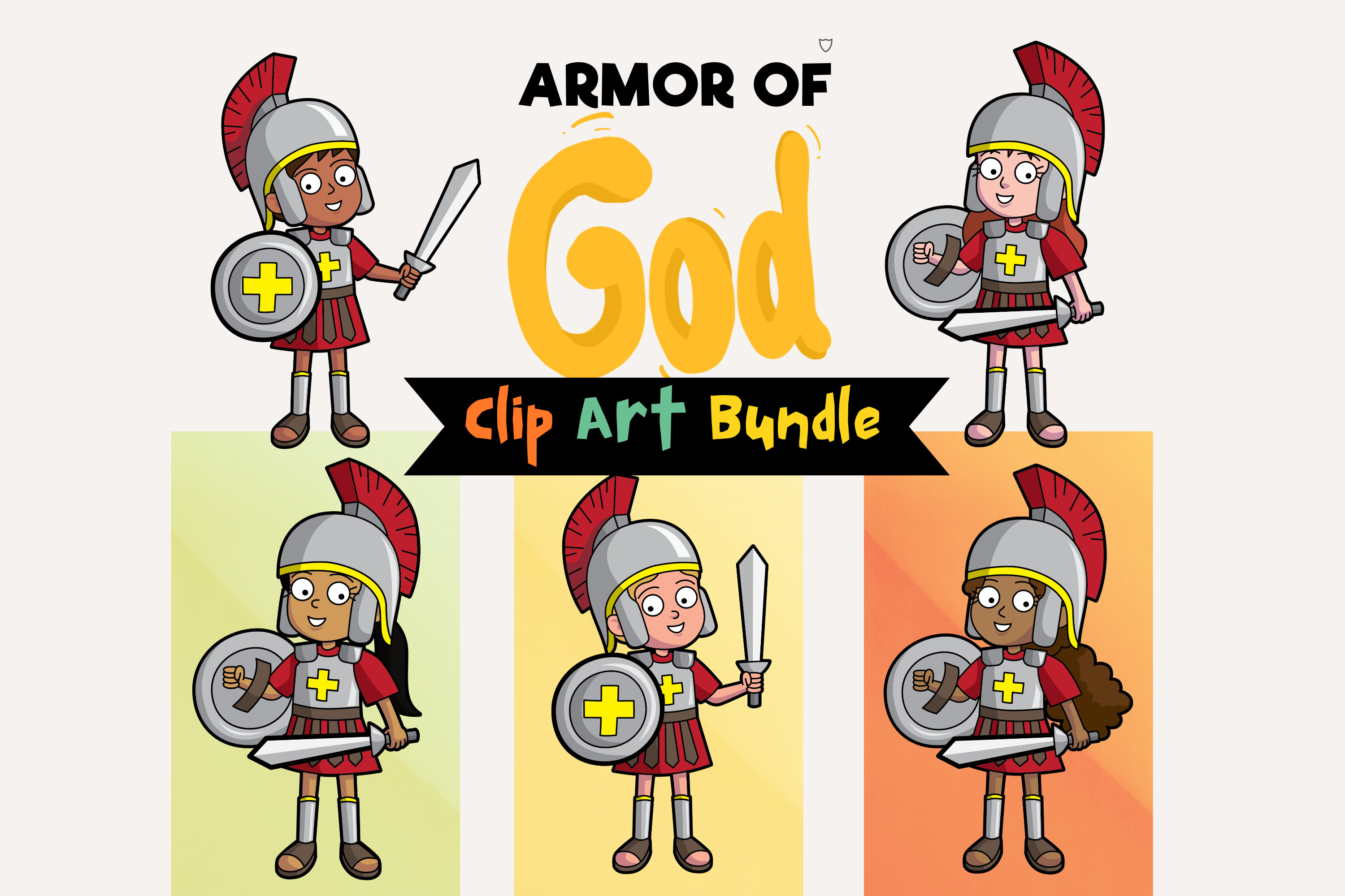 Armor of God, Clip Art, Bundle, PNG, Instant Download, Hand Drawn ...