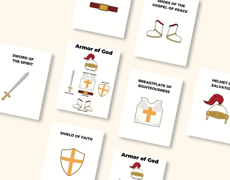 Armor of God Printable Pages, Children's Activity, Bible Lessons ...